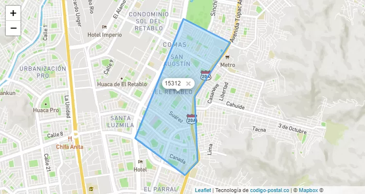 Código Postal 15312 en Perú